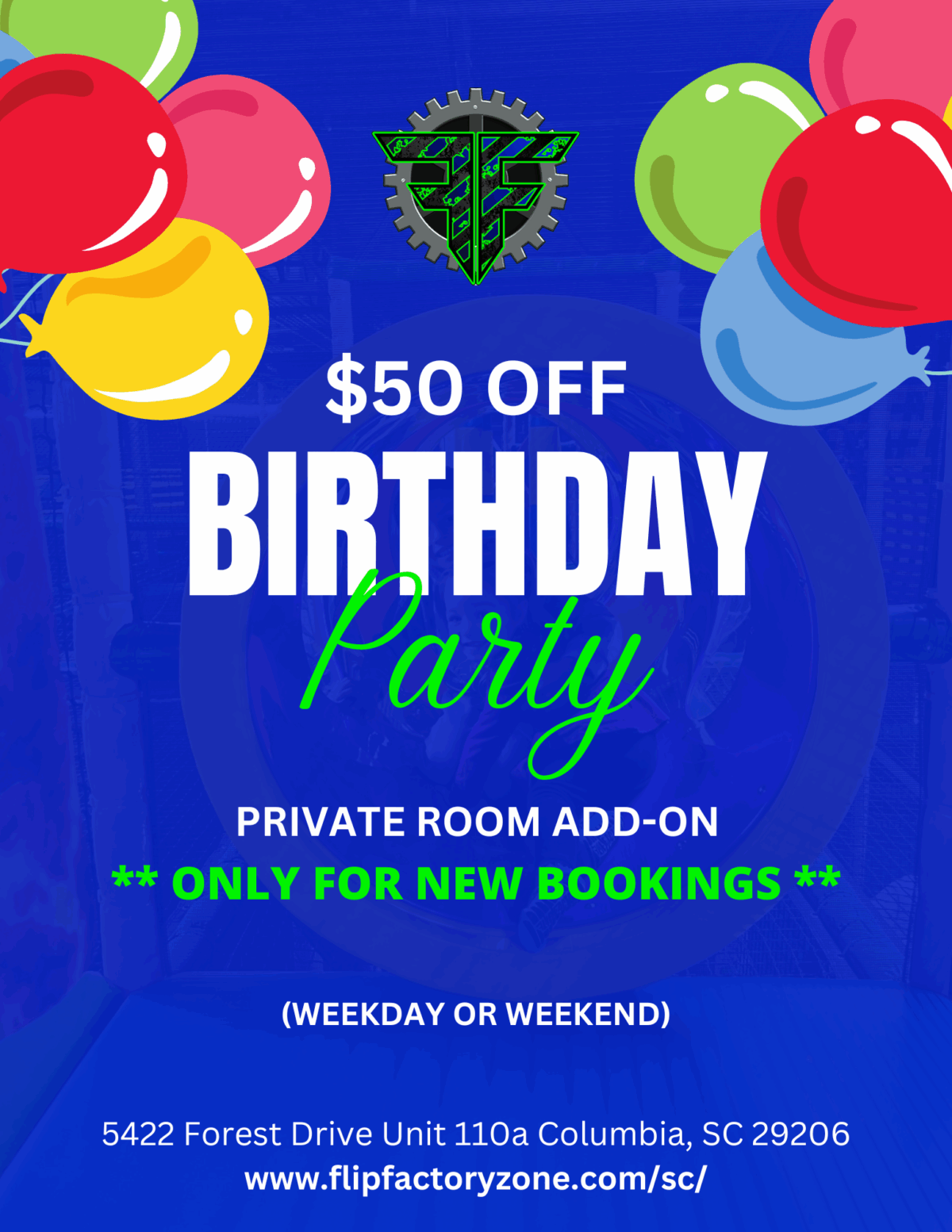 Book Party – Flip Factory Zone